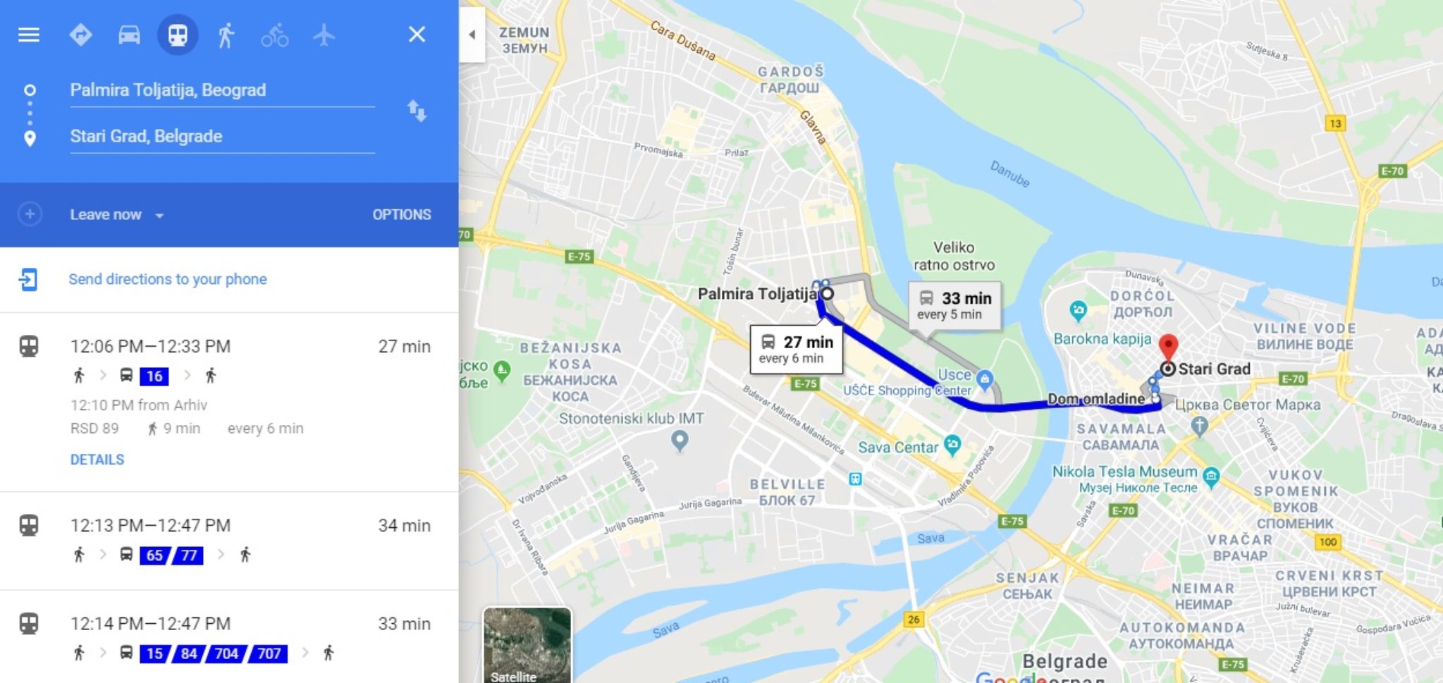 Od sada i linije GSP-a na Guglovoj mapi - Vesti online