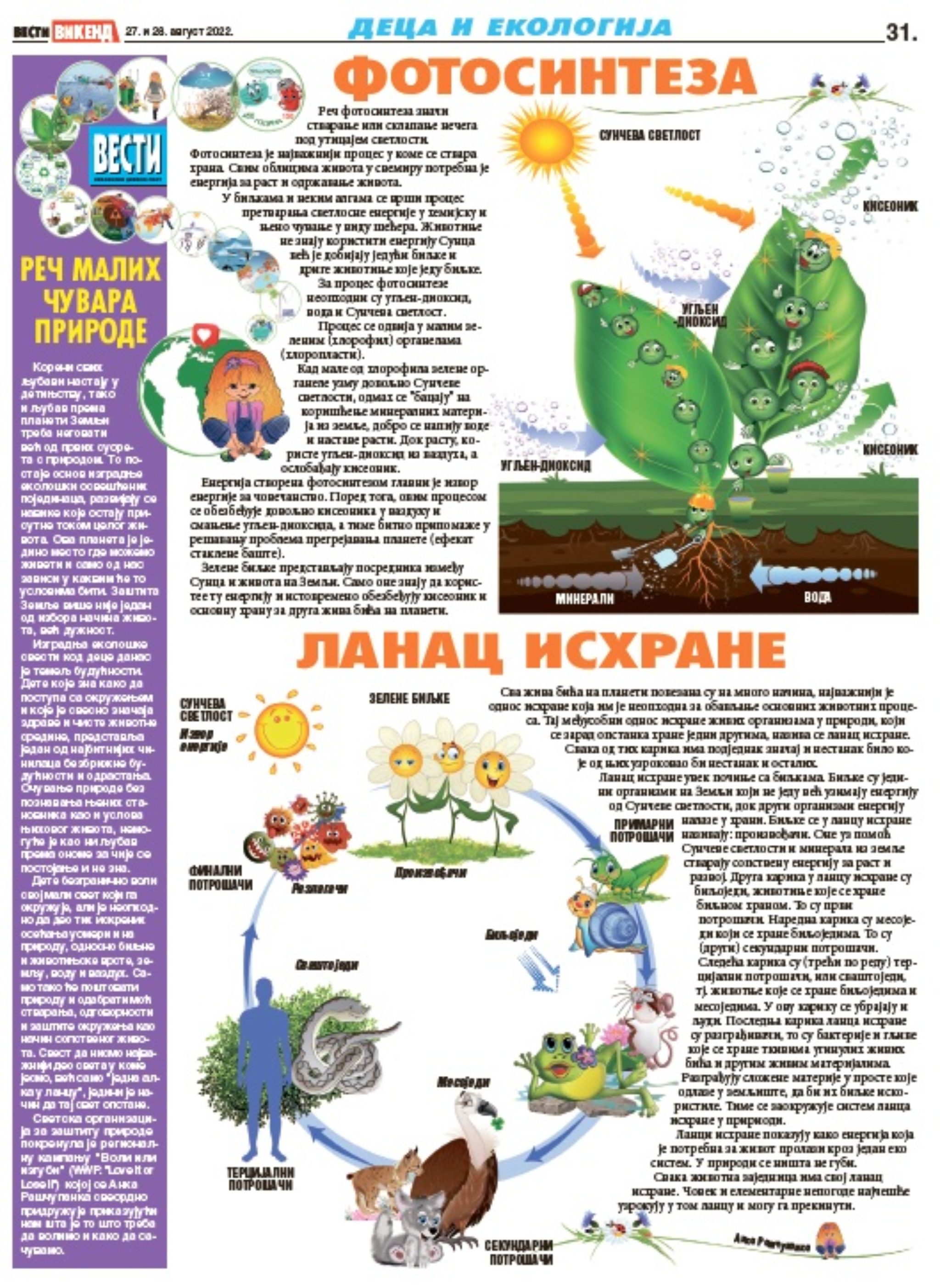 Deca i ekologija: Lanac ishrane - Vesti online